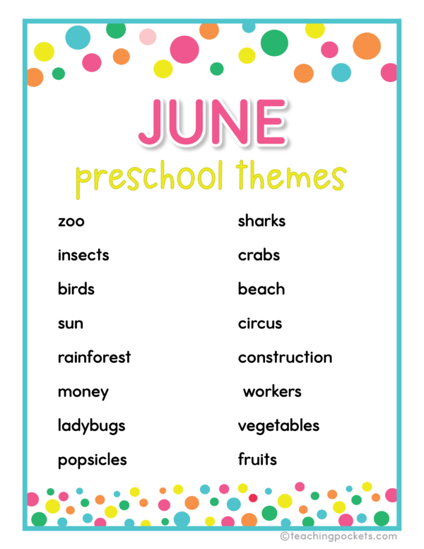Engaging Preschool Monthly Theme Ideas – Teaching Pockets
