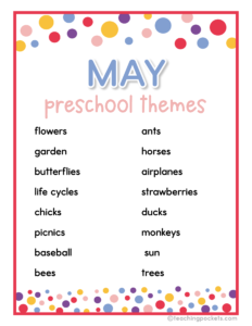 Engaging Preschool Monthly Theme Ideas – Teaching Pockets