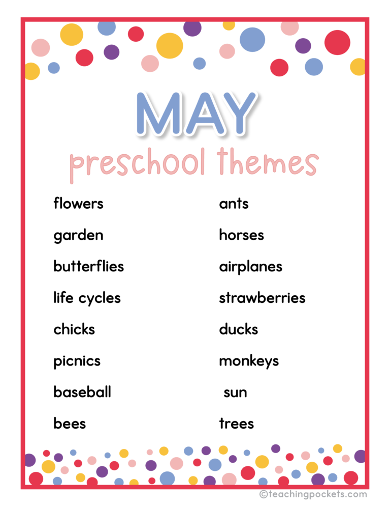 Engaging Preschool Monthly Theme Ideas – Teaching Pockets