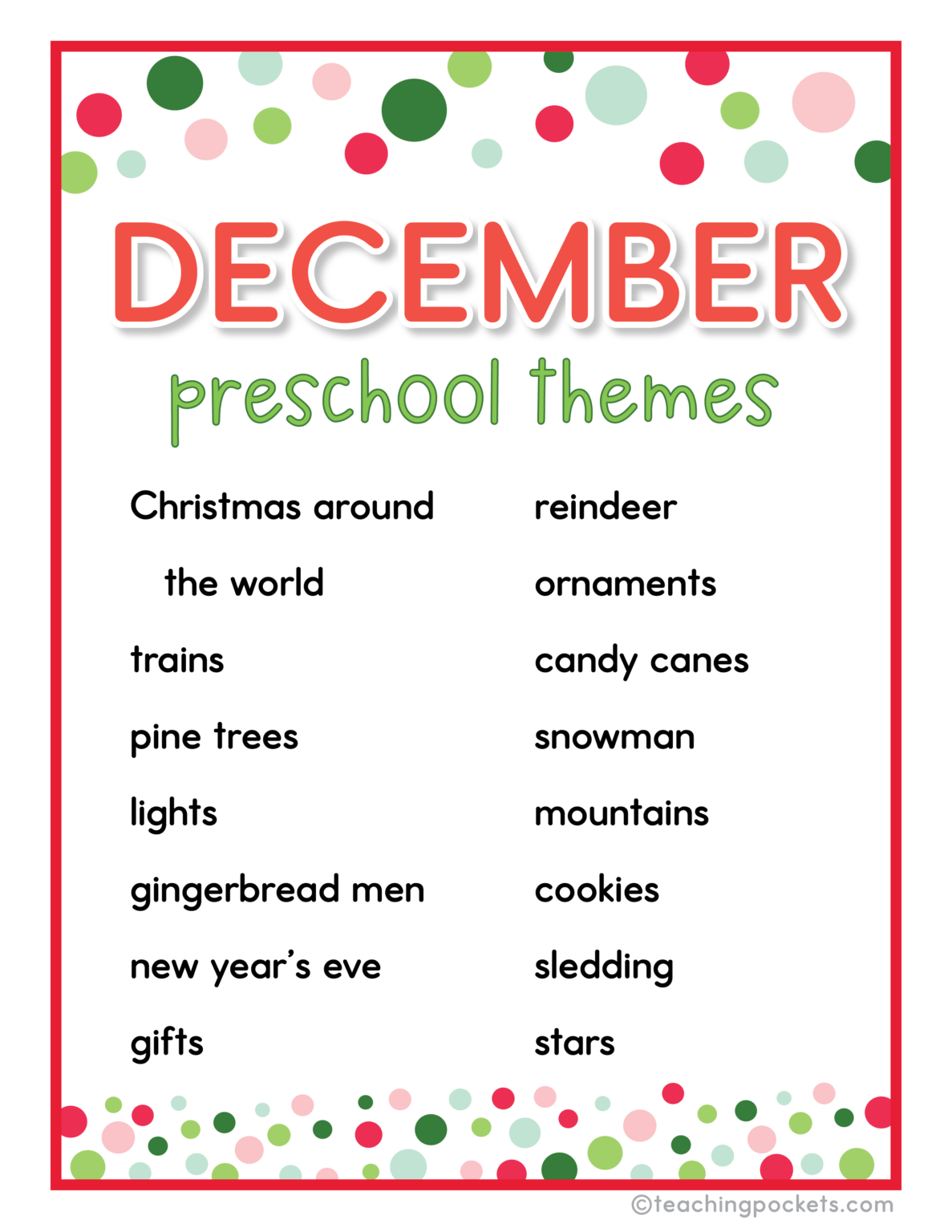 Engaging Preschool Monthly Theme Ideas – Teaching Pockets