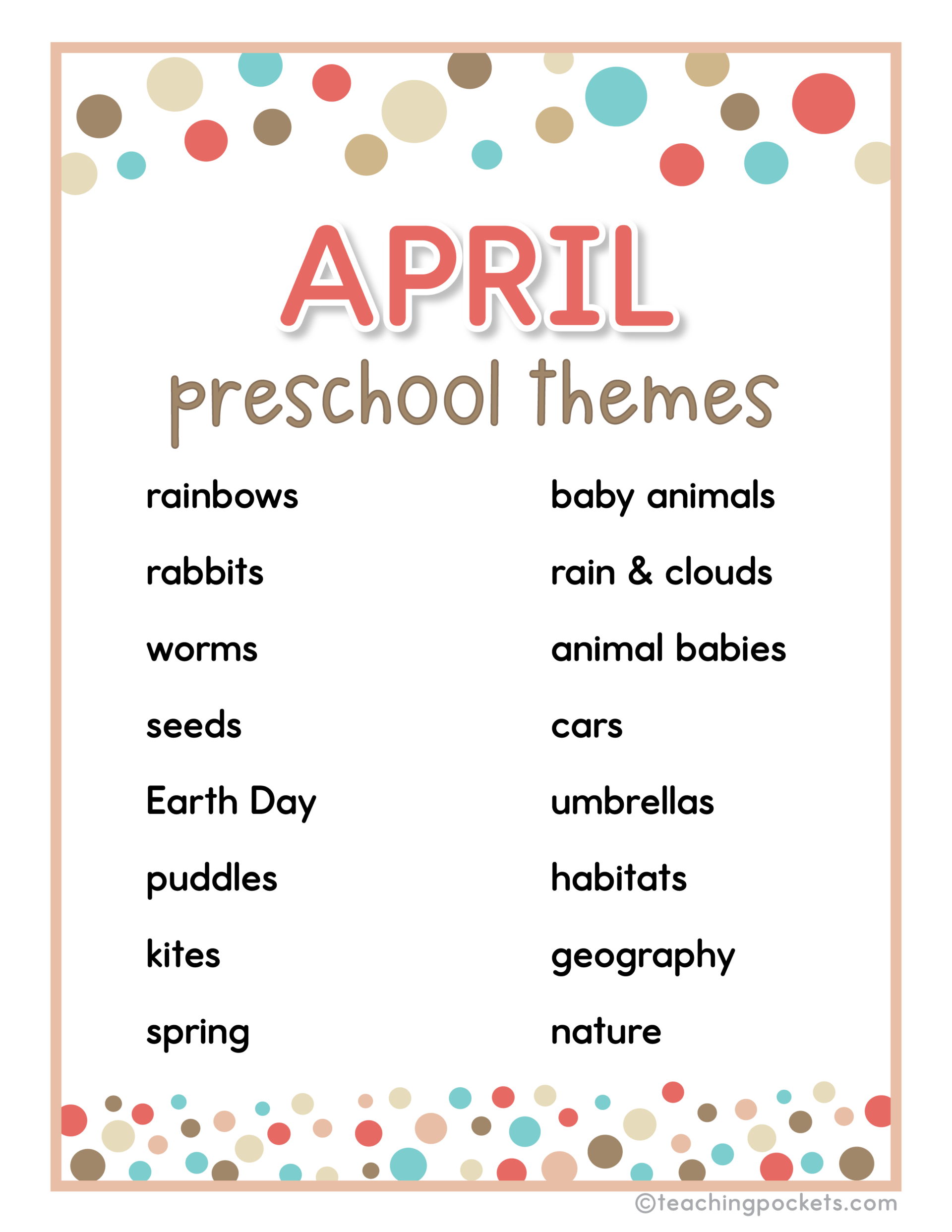 Engaging Preschool Monthly Theme Ideas Teaching Pockets