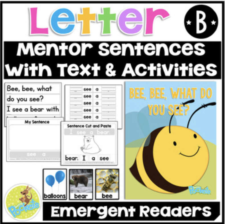 Mentor Sentence & Text | Letter B Sound | Build a Sentence Shared ...