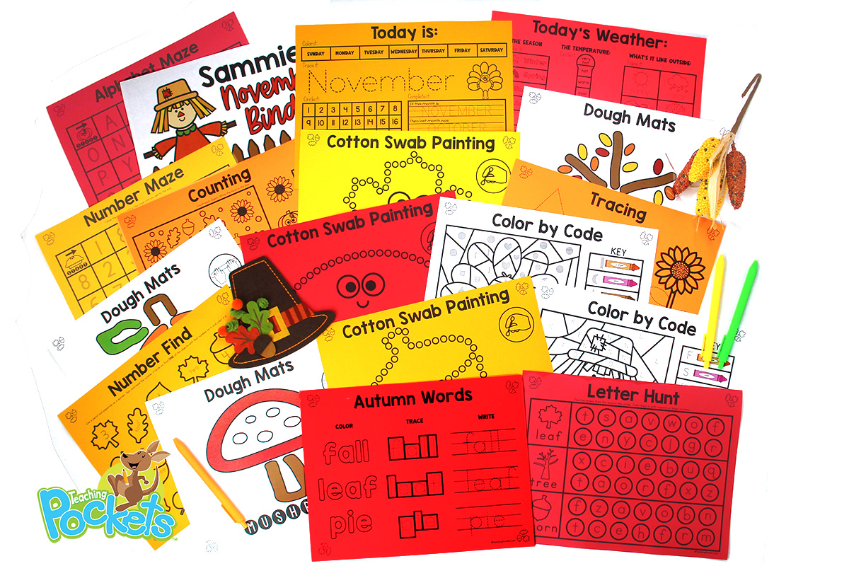 Free November Fall Busy Binder for Preschool Learning – Teaching Pockets
