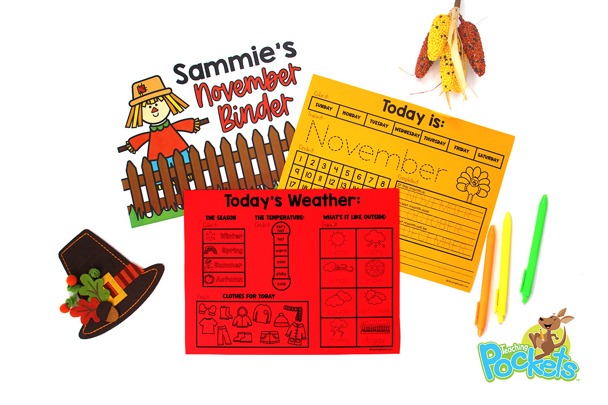 Free November Fall Busy Binder for Preschool Learning – Teaching Pockets