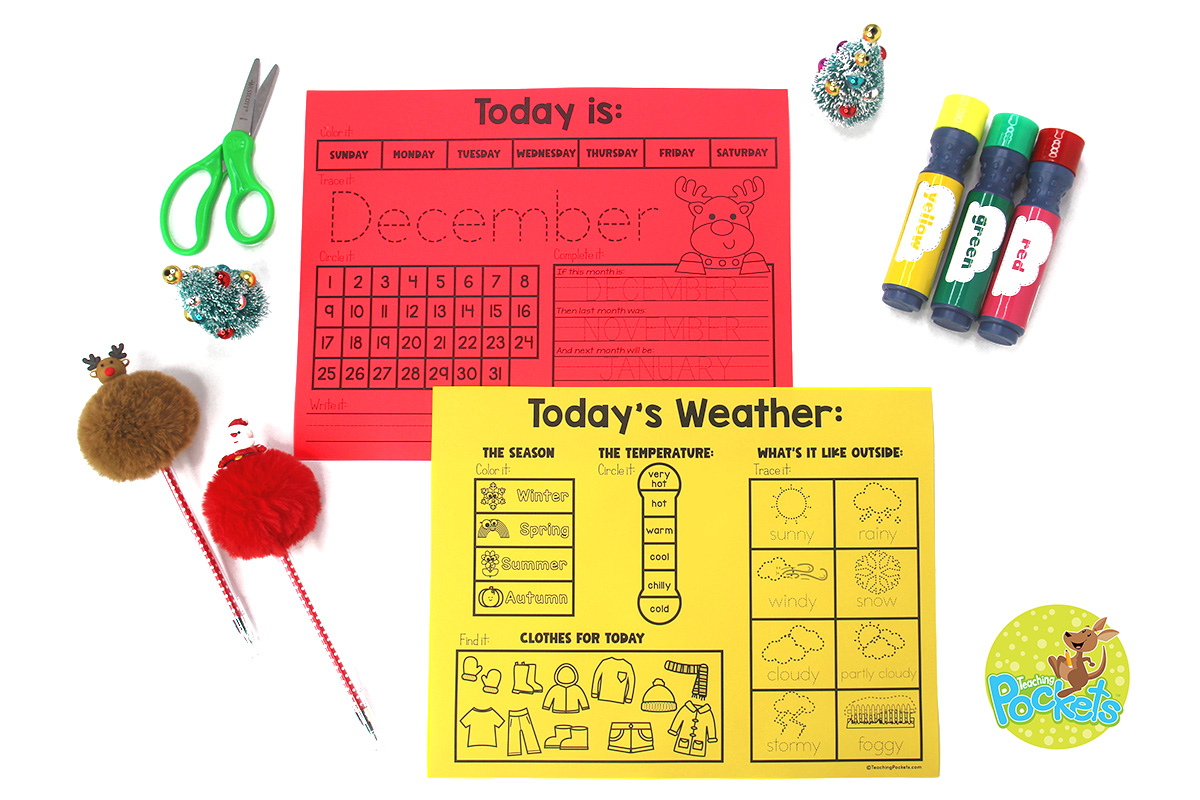 December Preschool Activity Binder Free Printables – Teaching Pockets