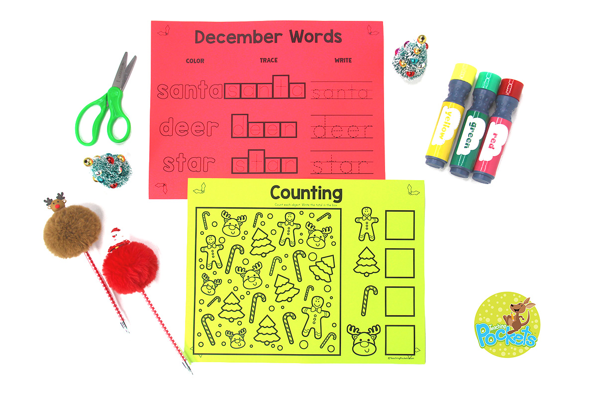 December Preschool Activity Binder Free Printables – Teaching Pockets
