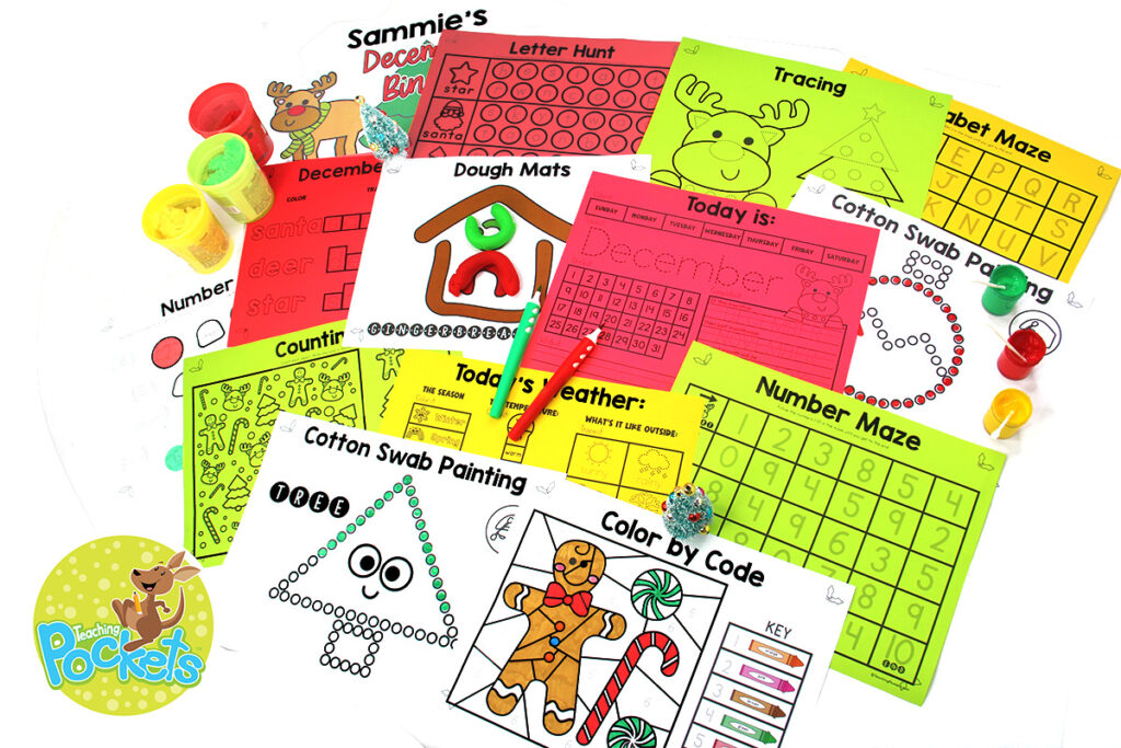 December Preschool Activity Binder Free Printables – Teaching Pockets