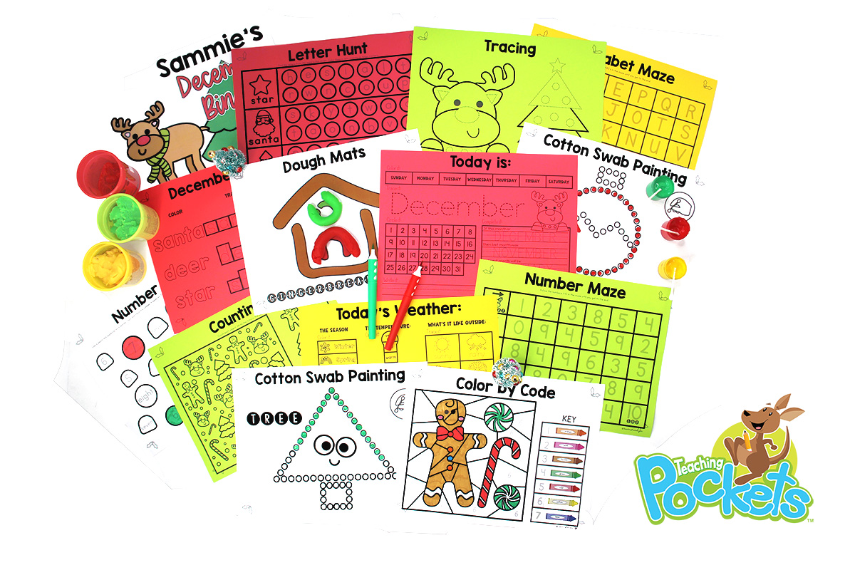 December Preschool Activity Binder Free Printables – Teaching Pockets