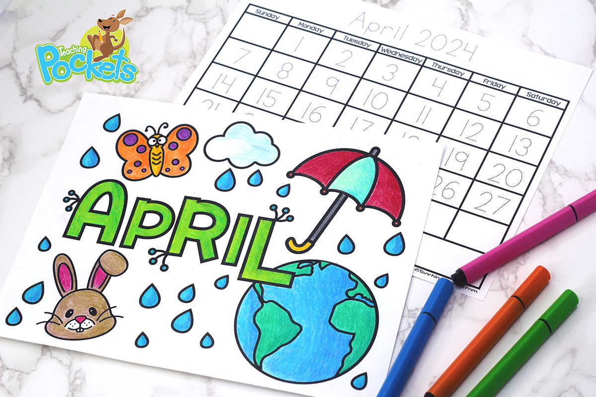 2025 Monthly Coloring Calendar for Kids – Teaching Pockets