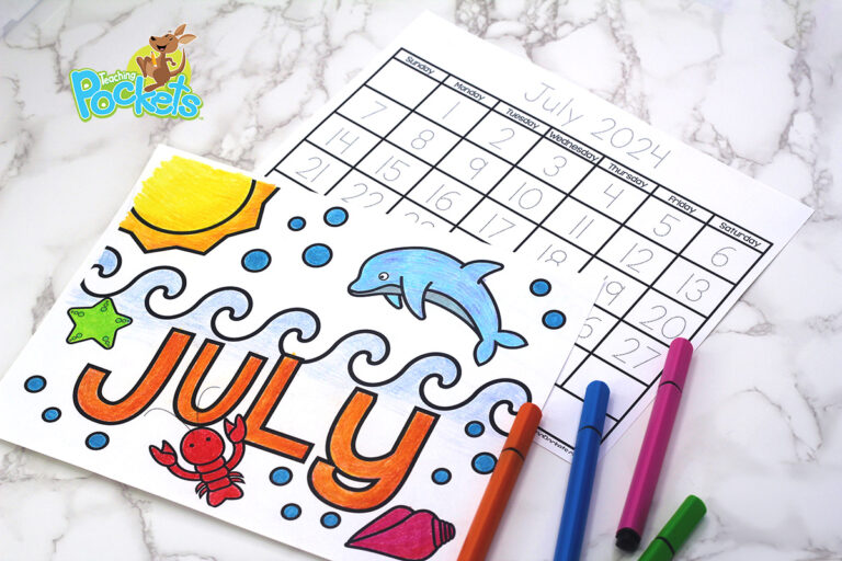 2025 Monthly Coloring Calendar for Kids – Teaching Pockets