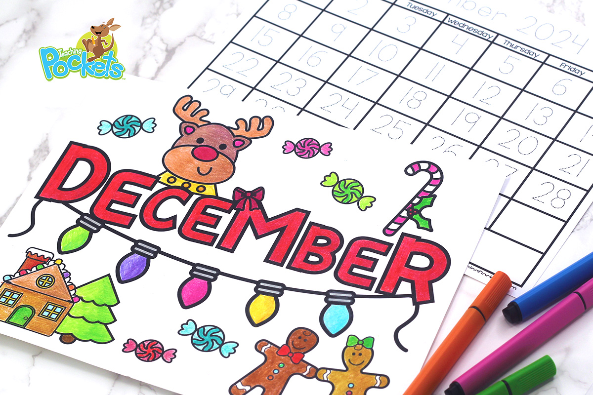 2025 Monthly Coloring Calendar for Kids – Teaching Pockets