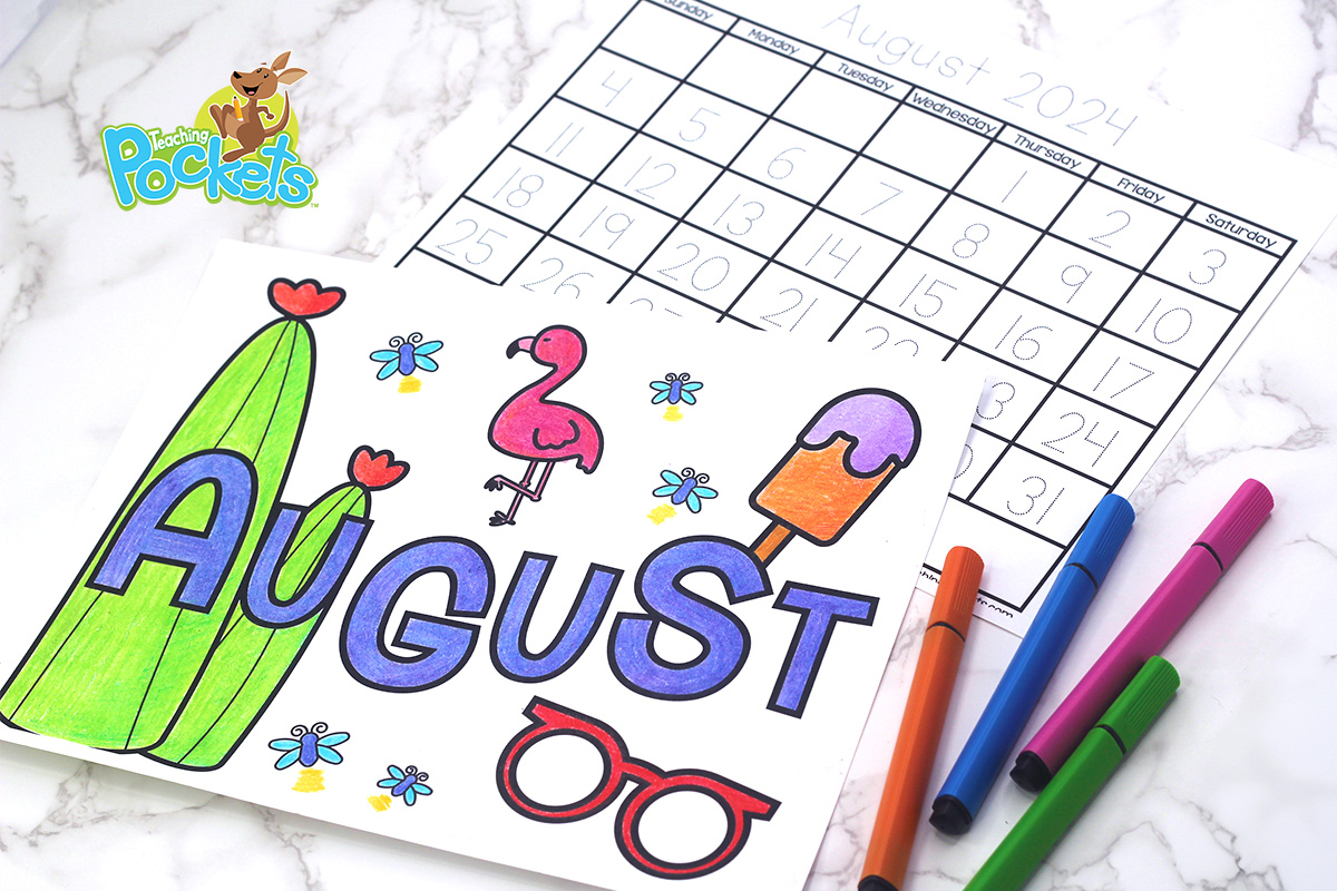 2025 Monthly Coloring Calendar for Kids – Teaching Pockets