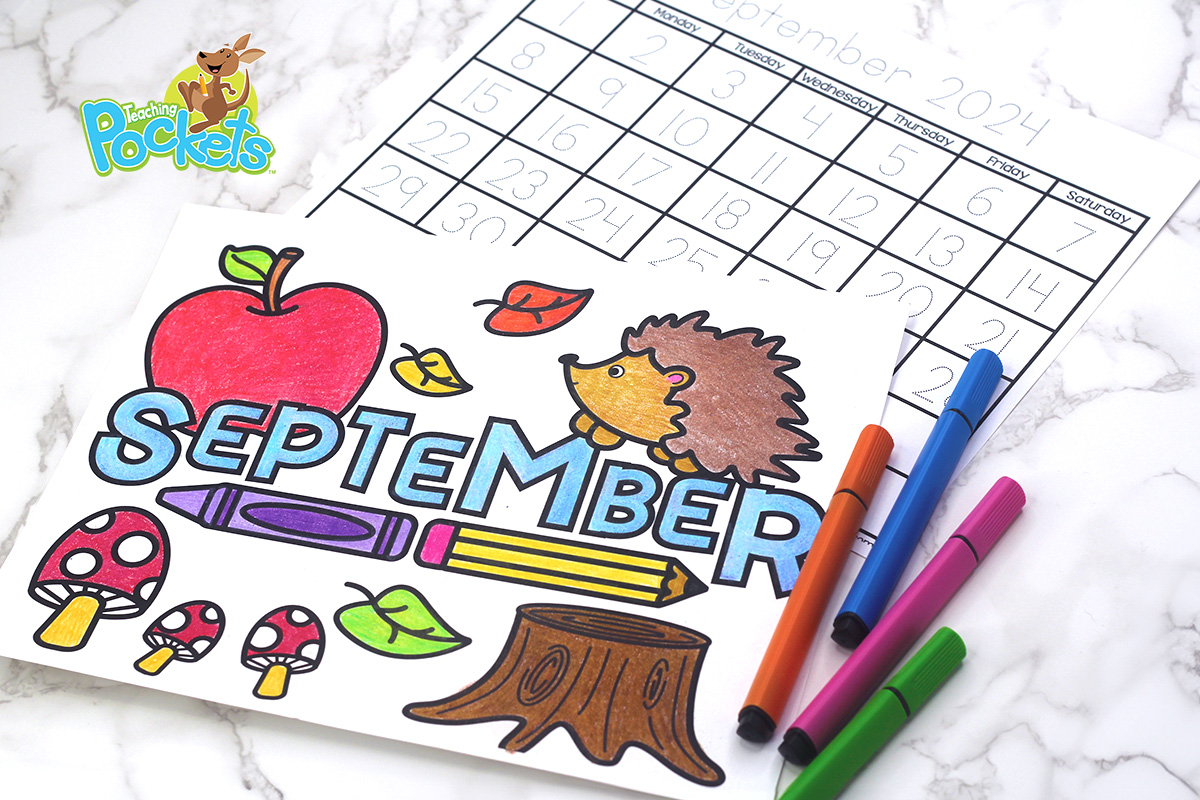 2025 Monthly Coloring Calendar for Kids – Teaching Pockets