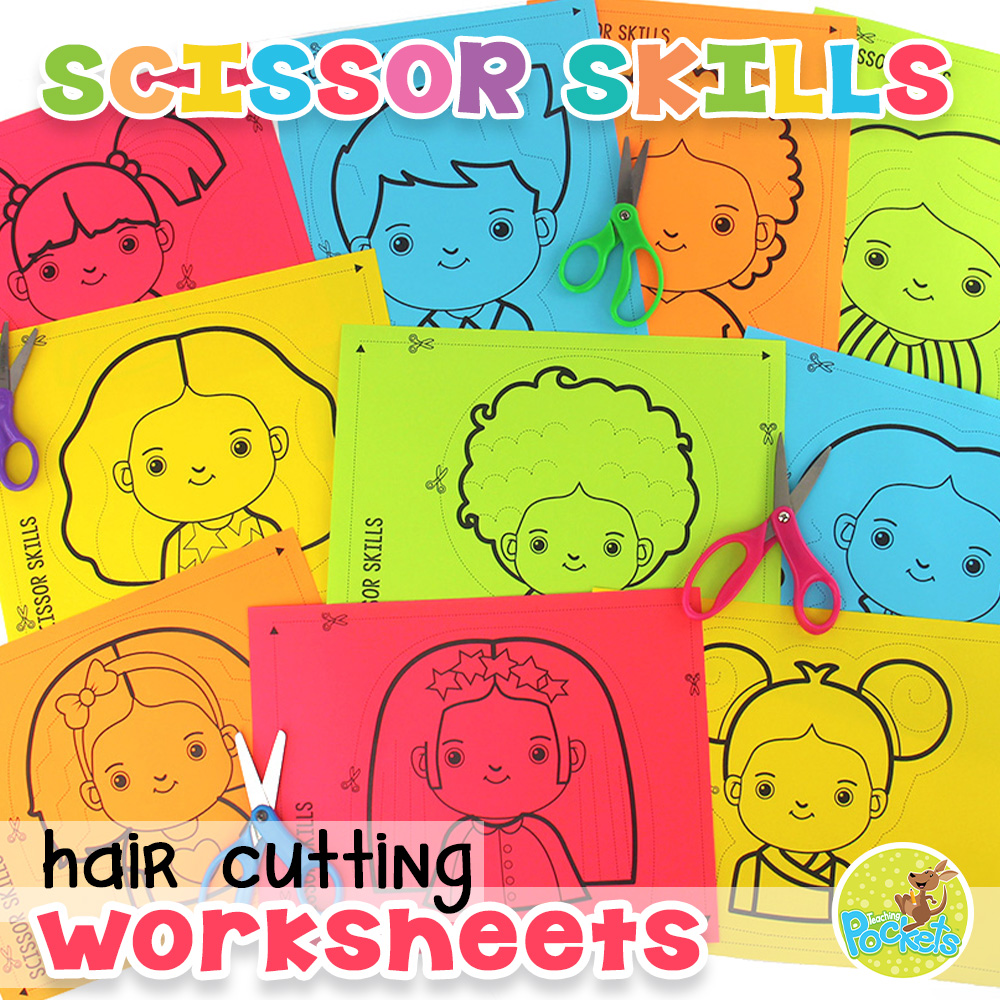 Free Hair Cutting Scissor Skills Practice Worksheets – Teaching Pockets