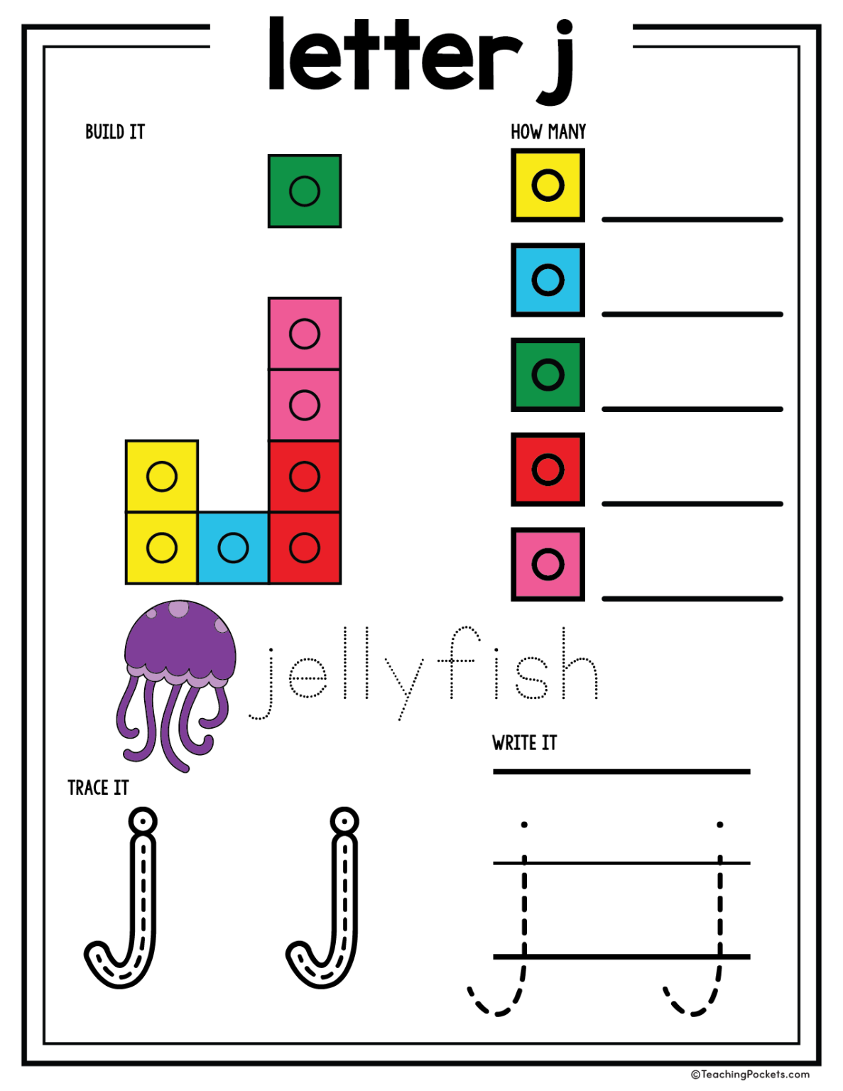 Free Printable Snap Cube Lowercase Alphabet Worksheets – Teaching Pockets