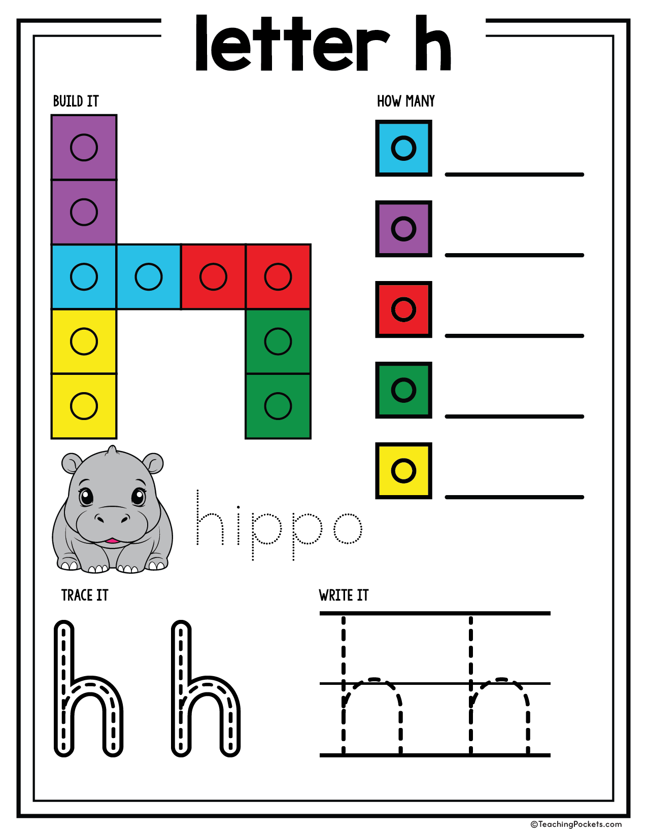 Free Printable Snap Cube Lowercase Alphabet Worksheets – Teaching Pockets