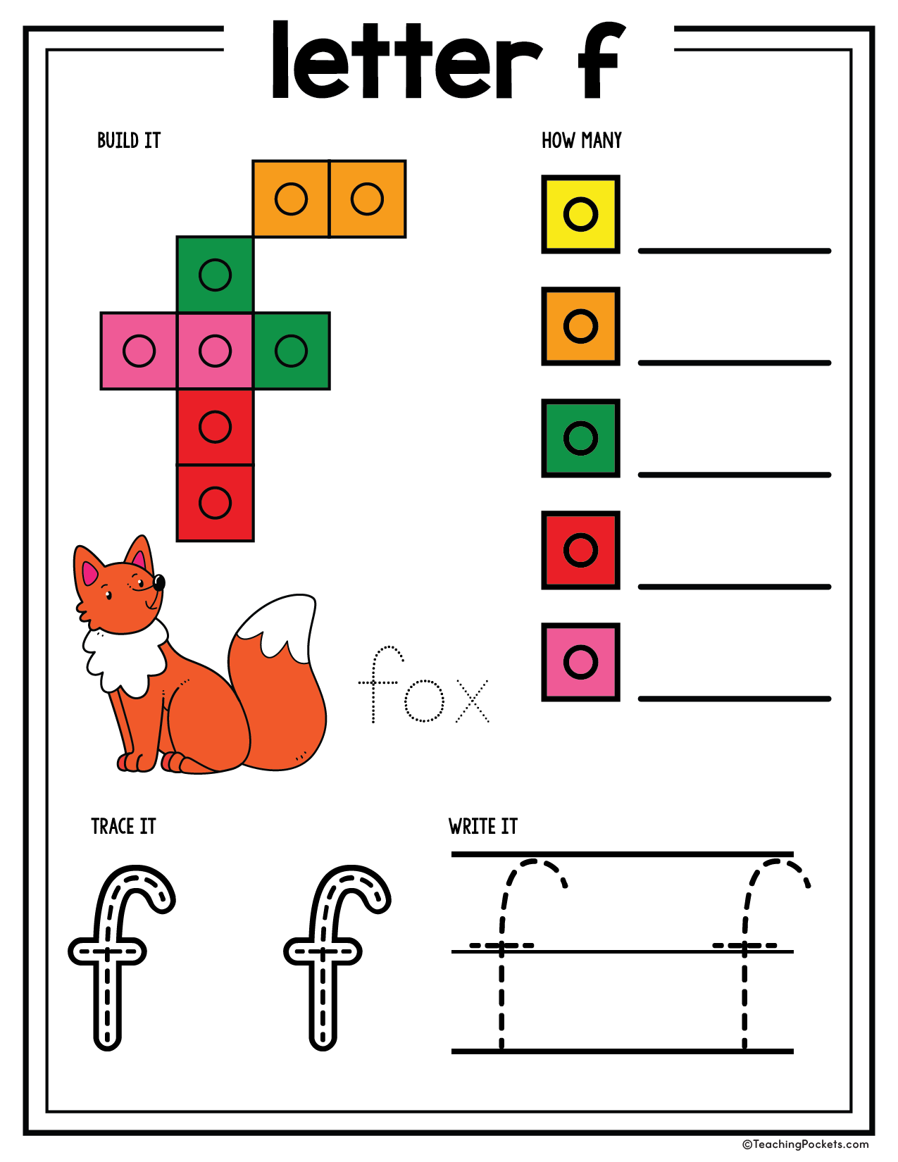 Free Printable Snap Cube Lowercase Alphabet Worksheets – Teaching Pockets