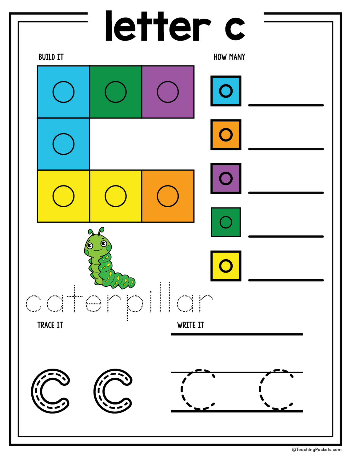 Free Printable Snap Cube Lowercase Alphabet Worksheets – Teaching Pockets