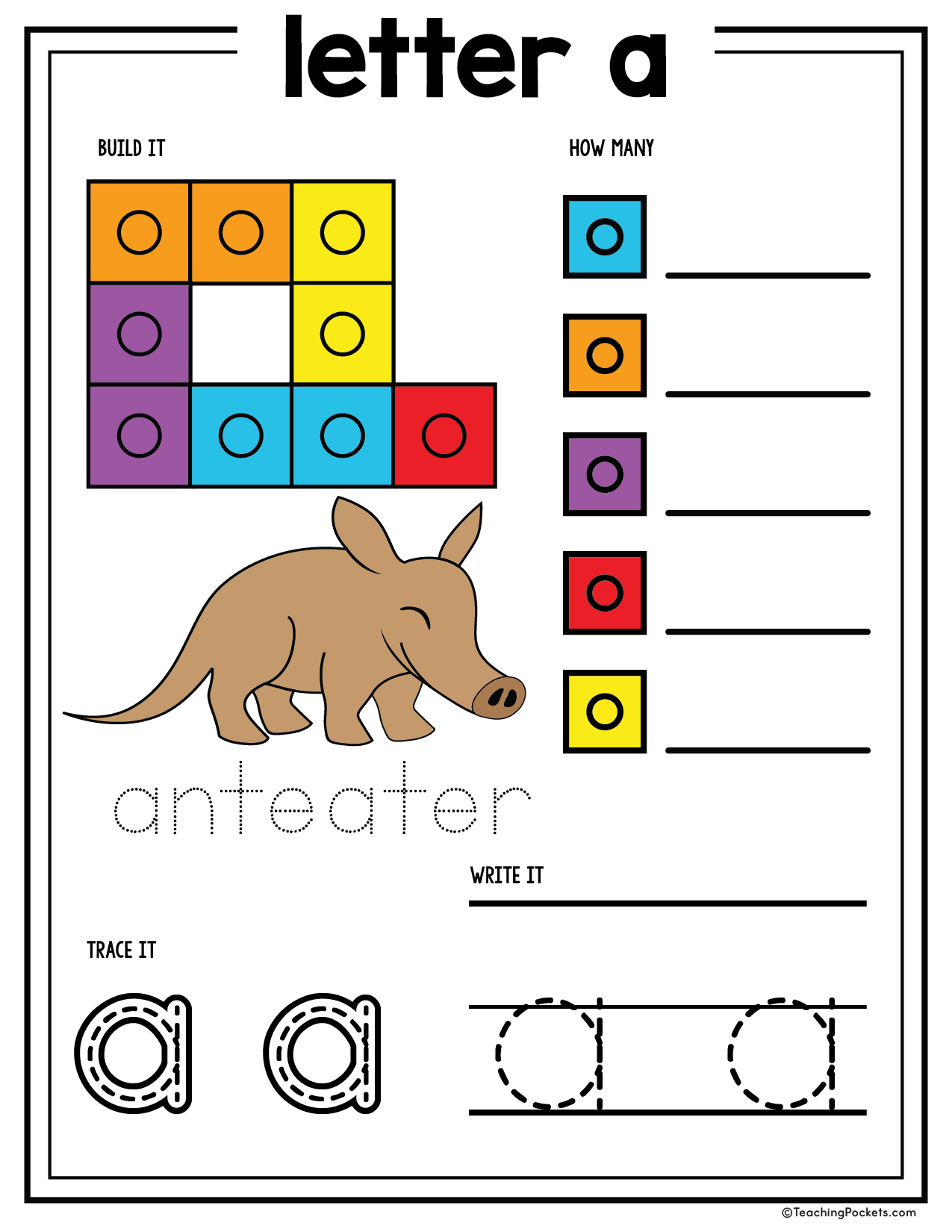Free Printable Snap Cube Lowercase Alphabet Worksheets – Teaching Pockets