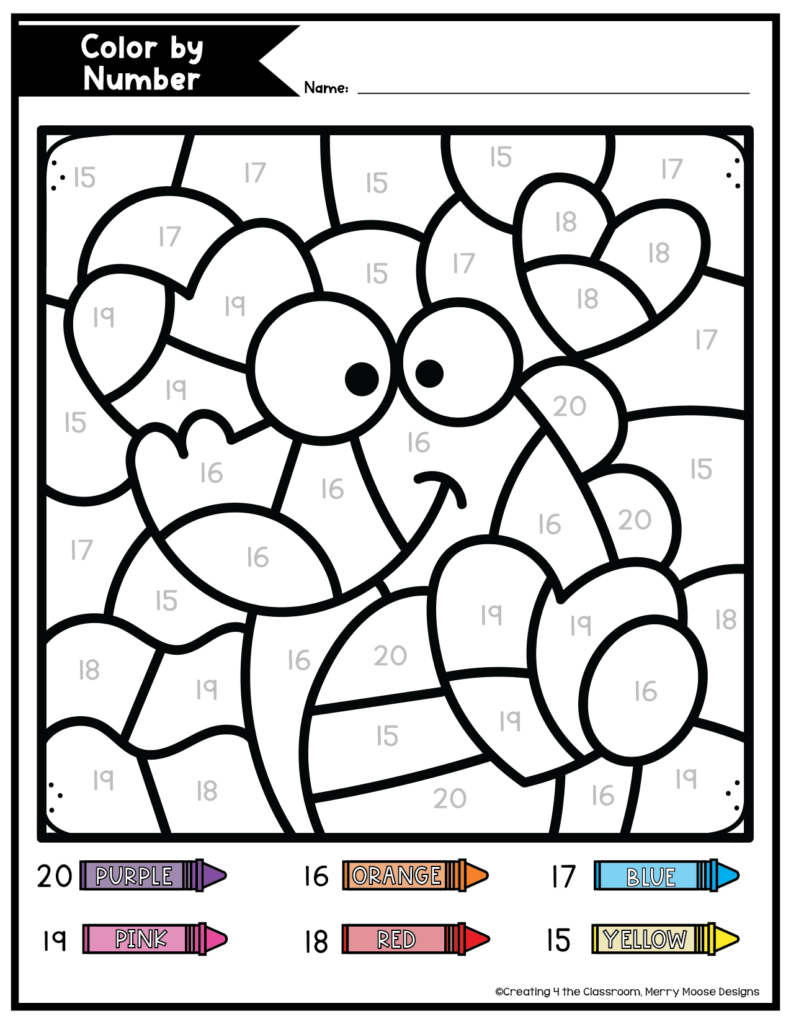 Valentine's Day Color by Number Worksheets for Kids – Teaching Pockets