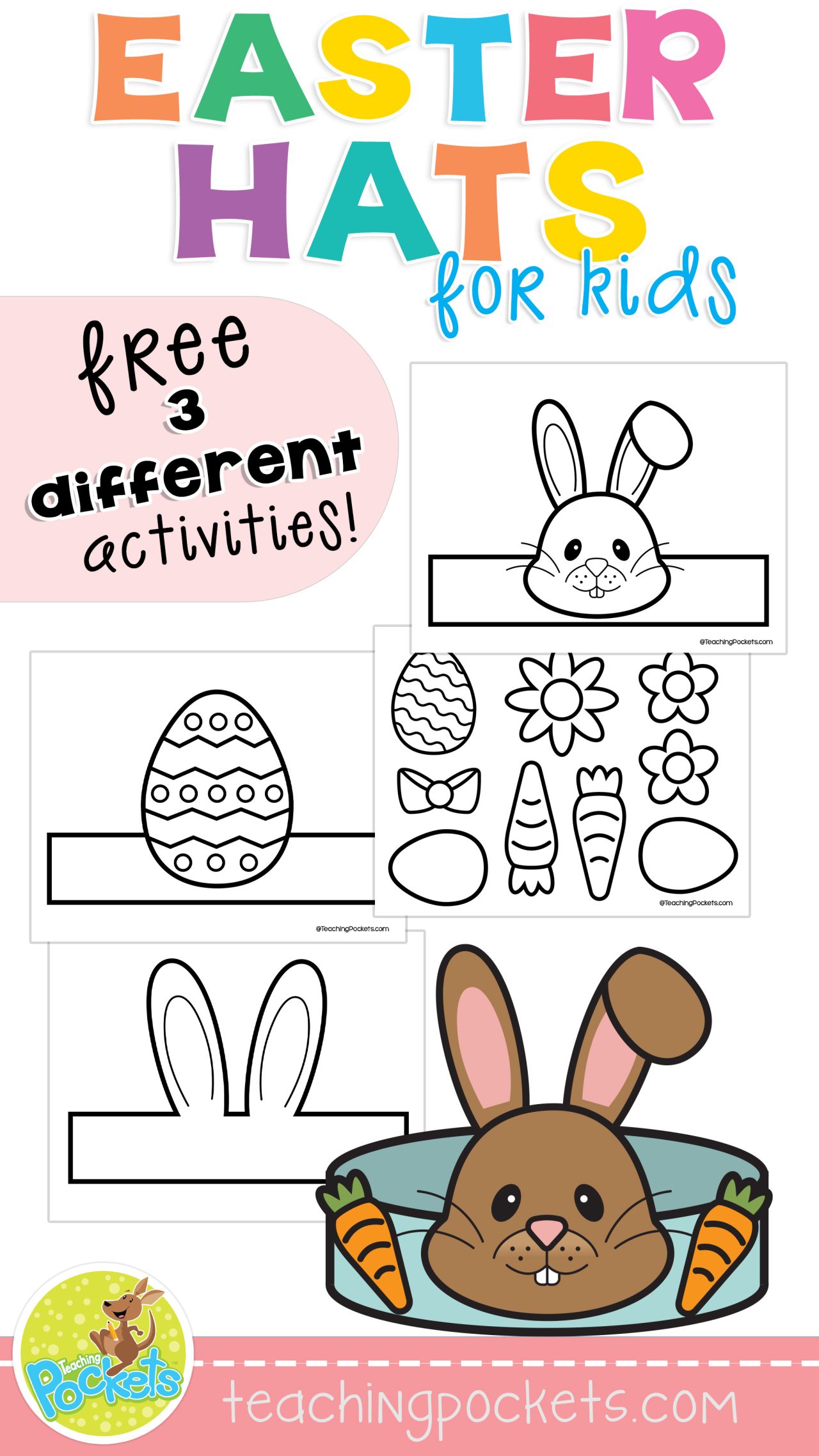 Free Printable Easter Bunny Hat Template for Kids – Teaching Pockets