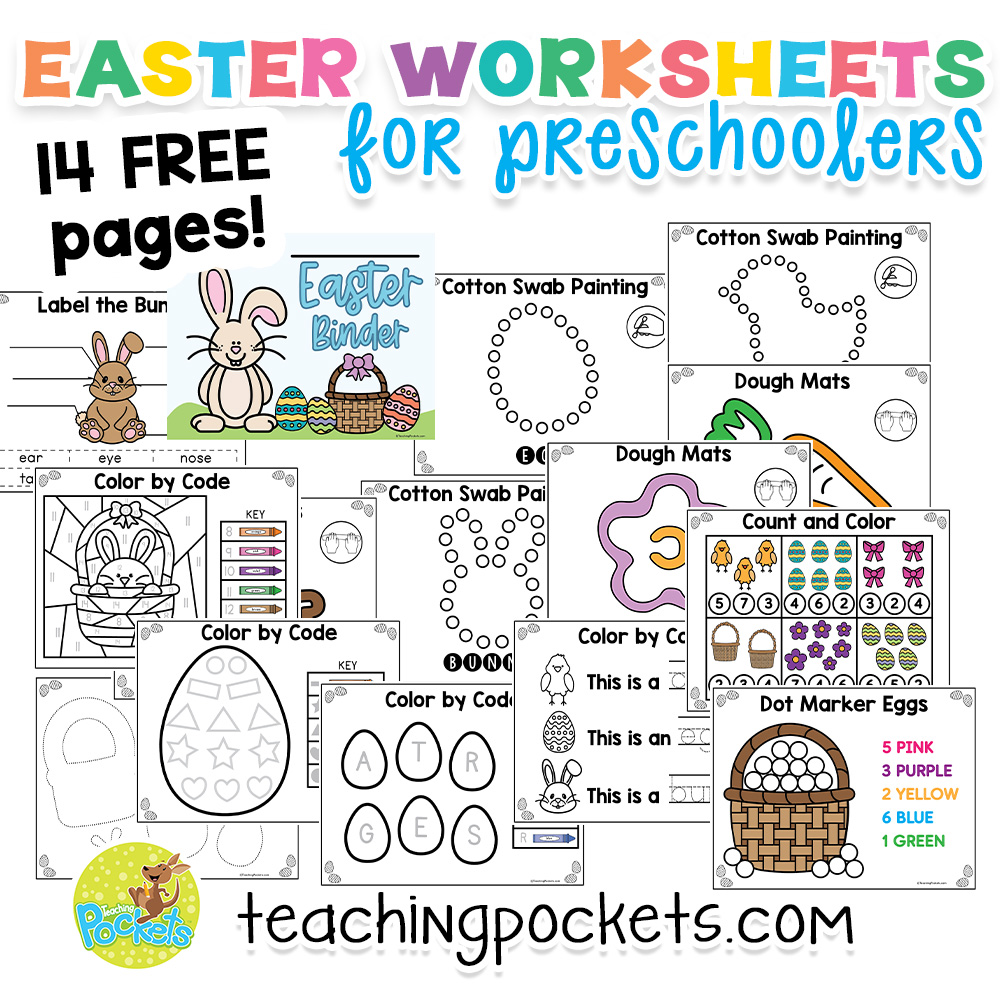 14 Fun Easter Preschool Printables Pack for Free – Teaching Pockets