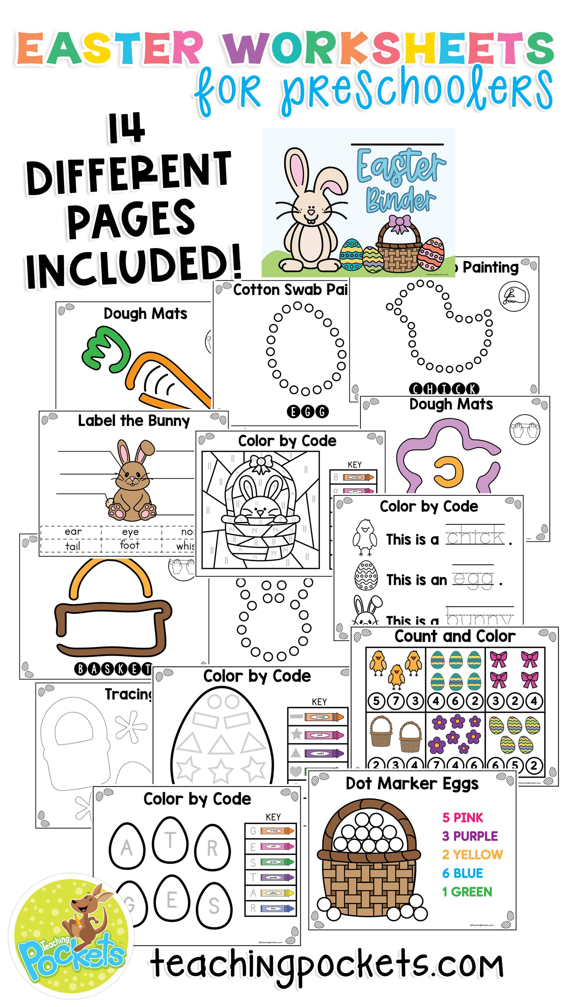14 Fun Easter Preschool Printables Pack for Free – Teaching Pockets