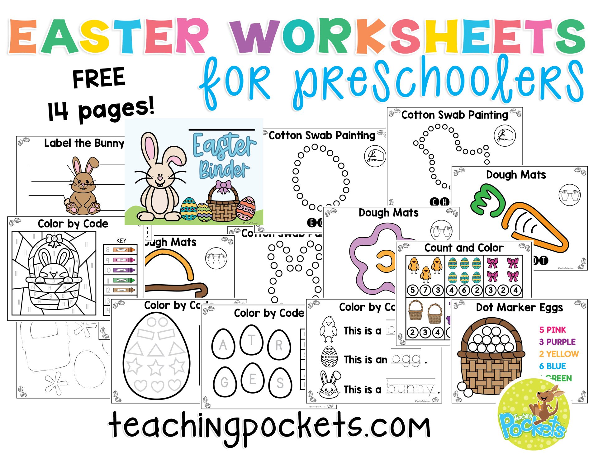 14 Fun Easter Preschool Printables Pack for Free – Teaching Pockets
