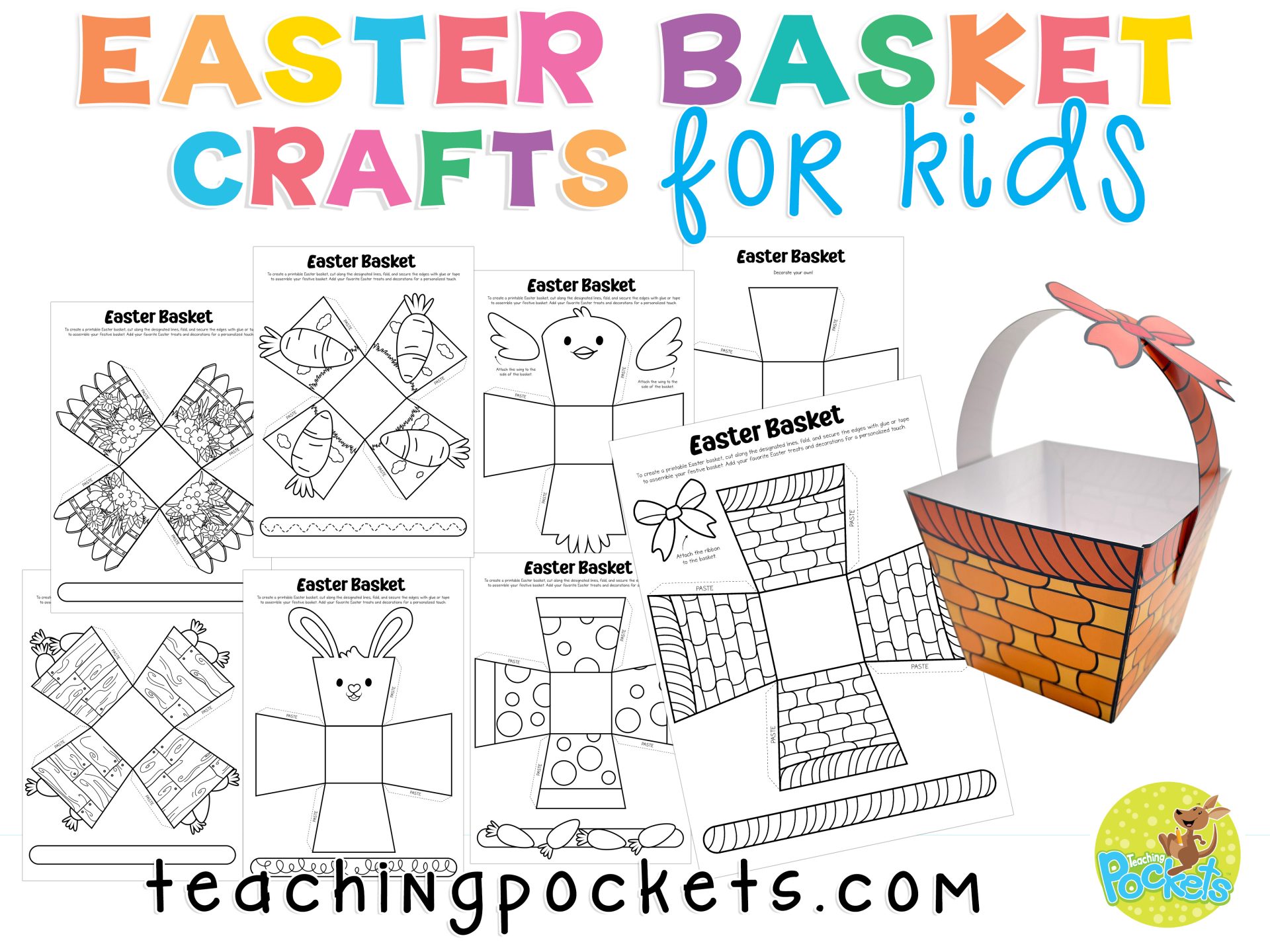 8 Free Printable DIY Easter Basket Templates for Kids – Teaching Pockets