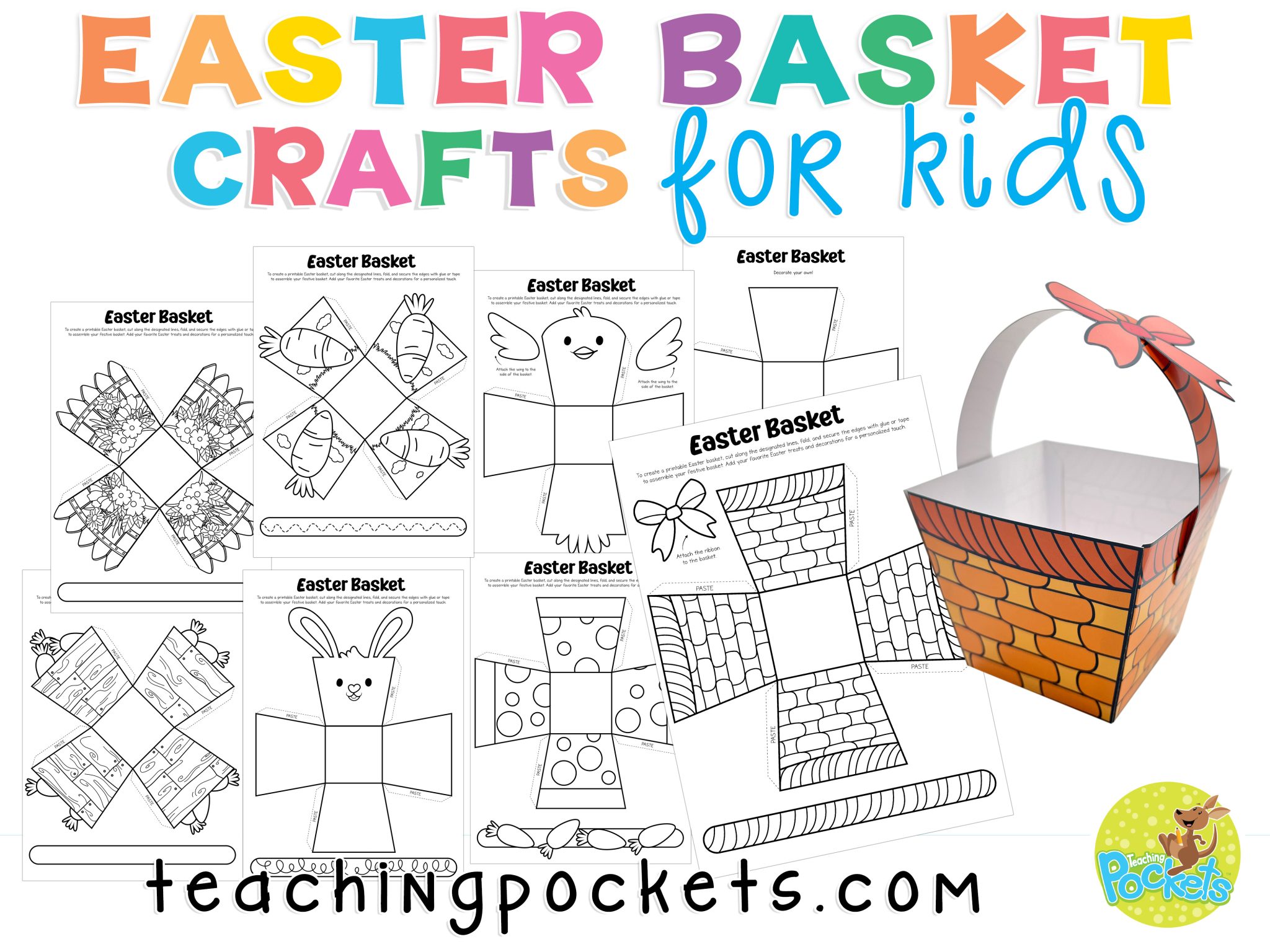 8 Free Printable DIY Easter Basket Templates for Kids – Teaching Pockets