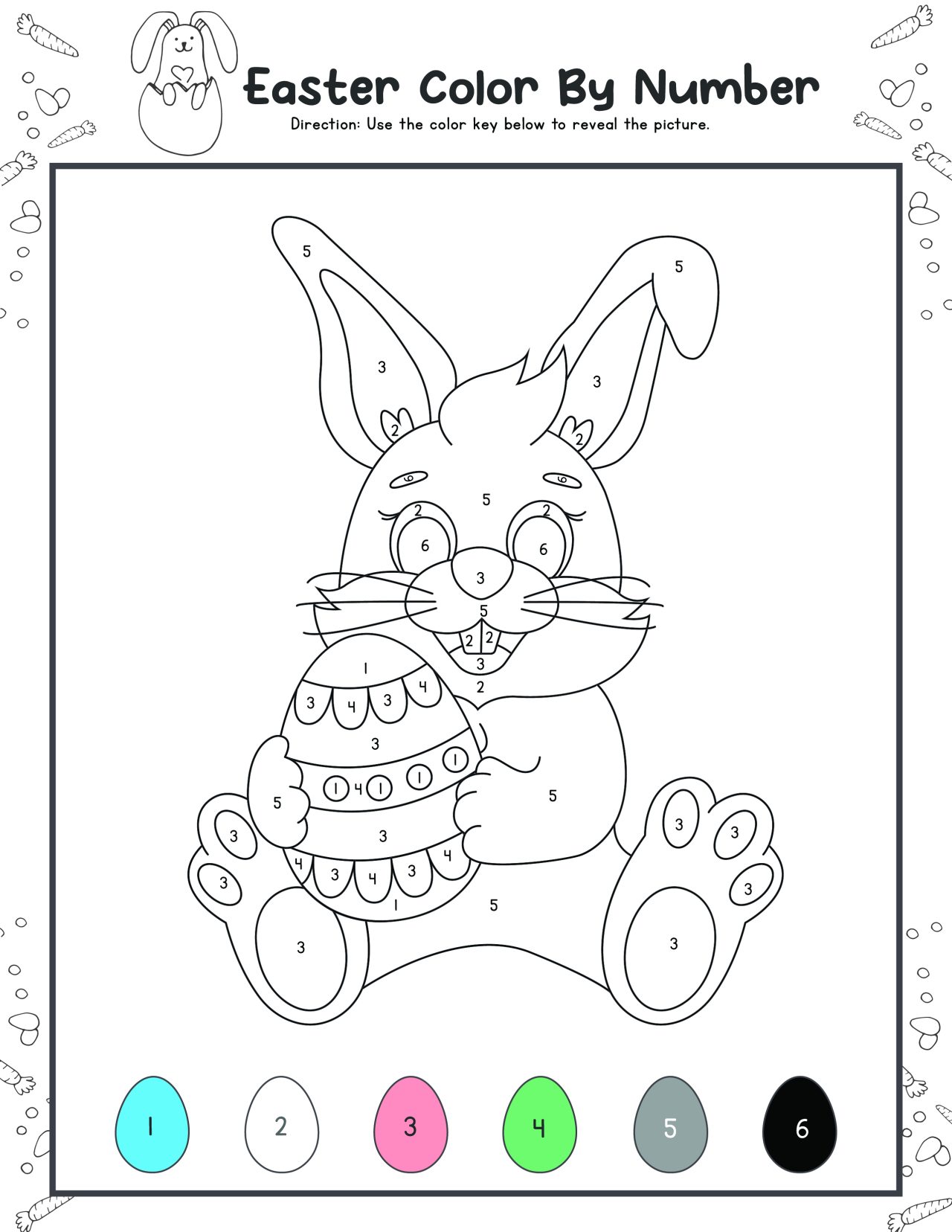 Free Easter Color by Number Printables for Kids – Teaching Pockets
