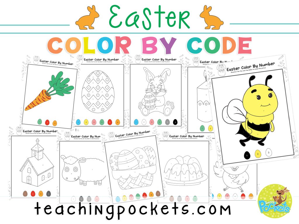 Free Easter Color by Number Printables for Kids – Teaching Pockets