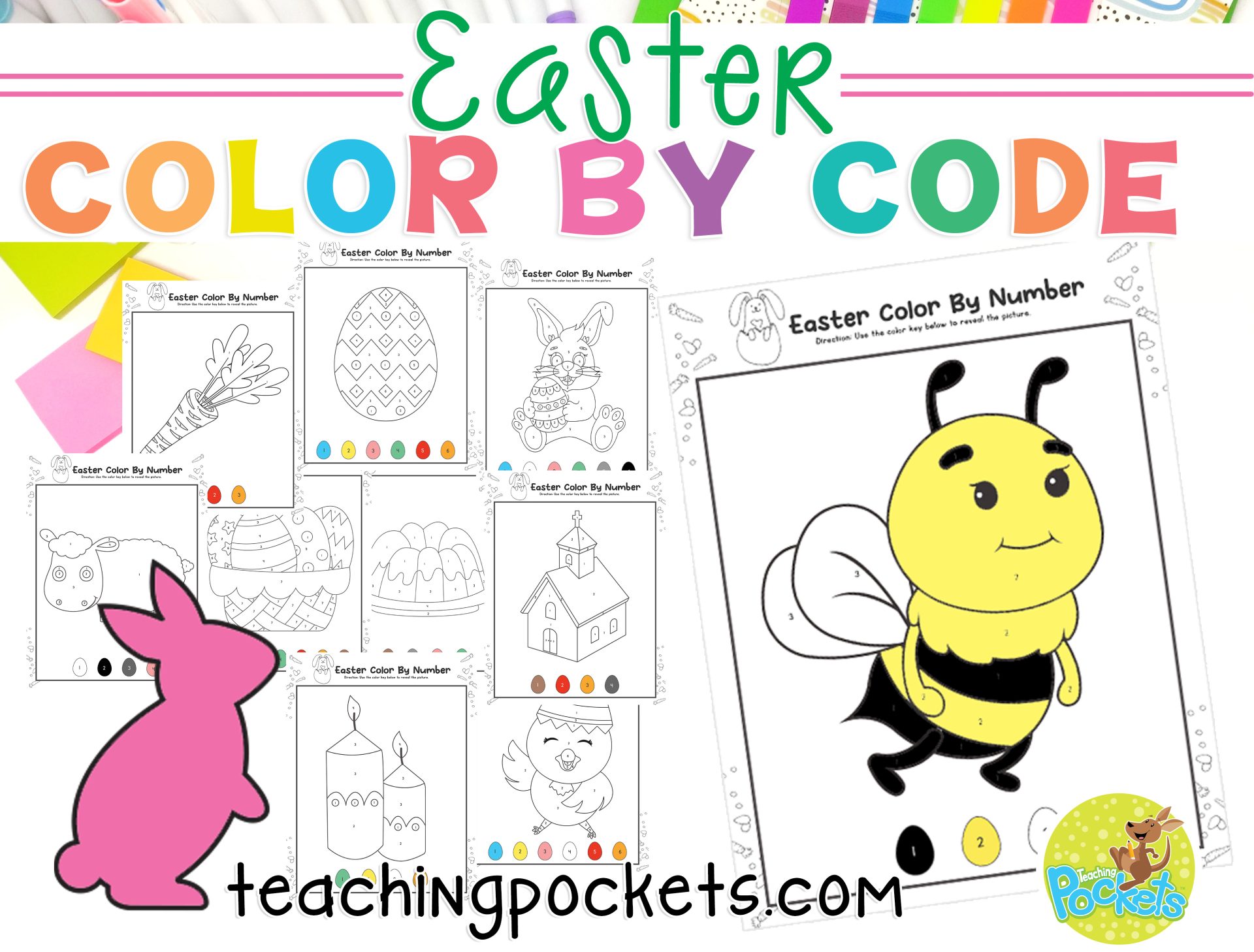 Free Easter Color by Number Printables for Kids – Teaching Pockets
