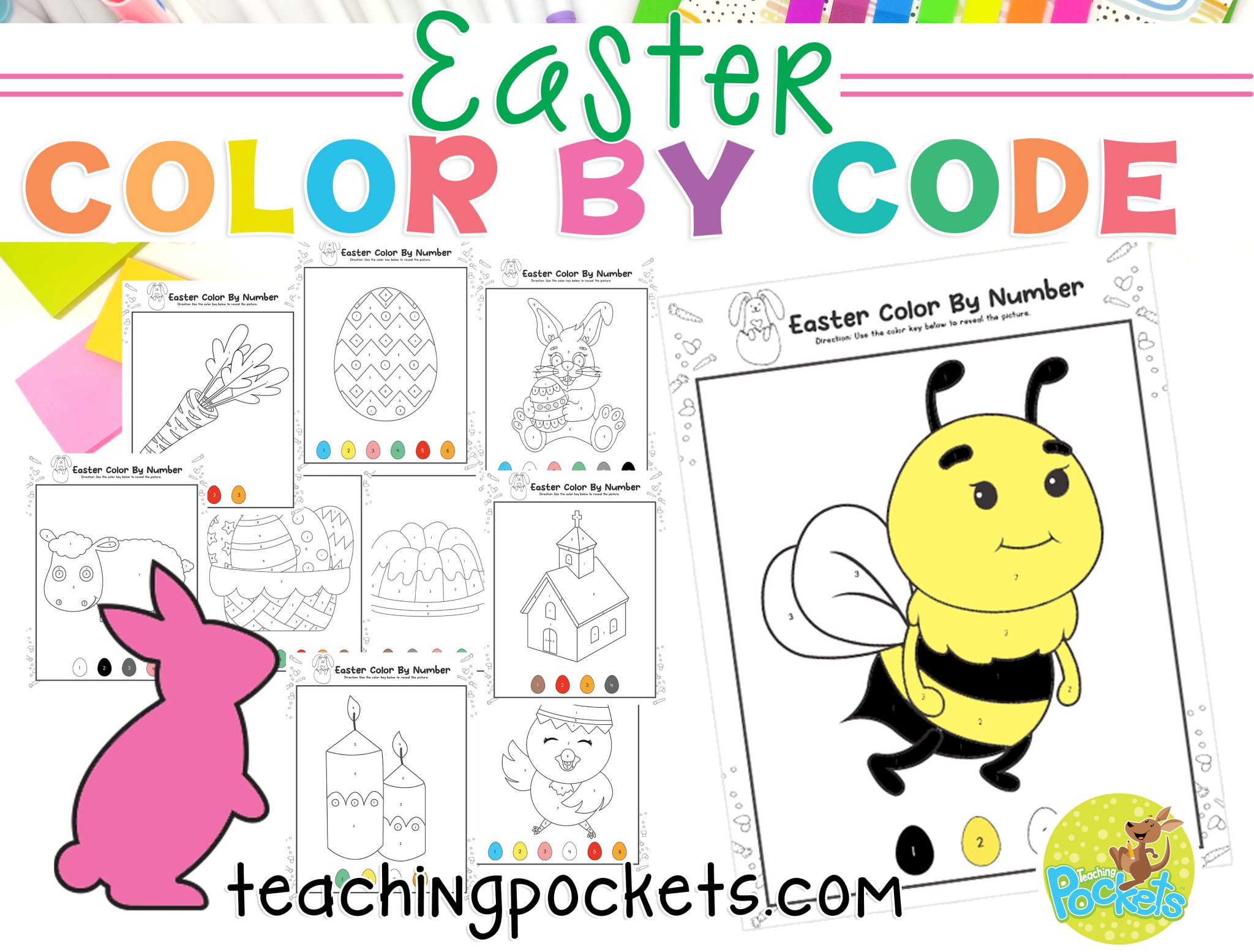 Free Easter Color by Number Printables for Kids – Teaching Pockets