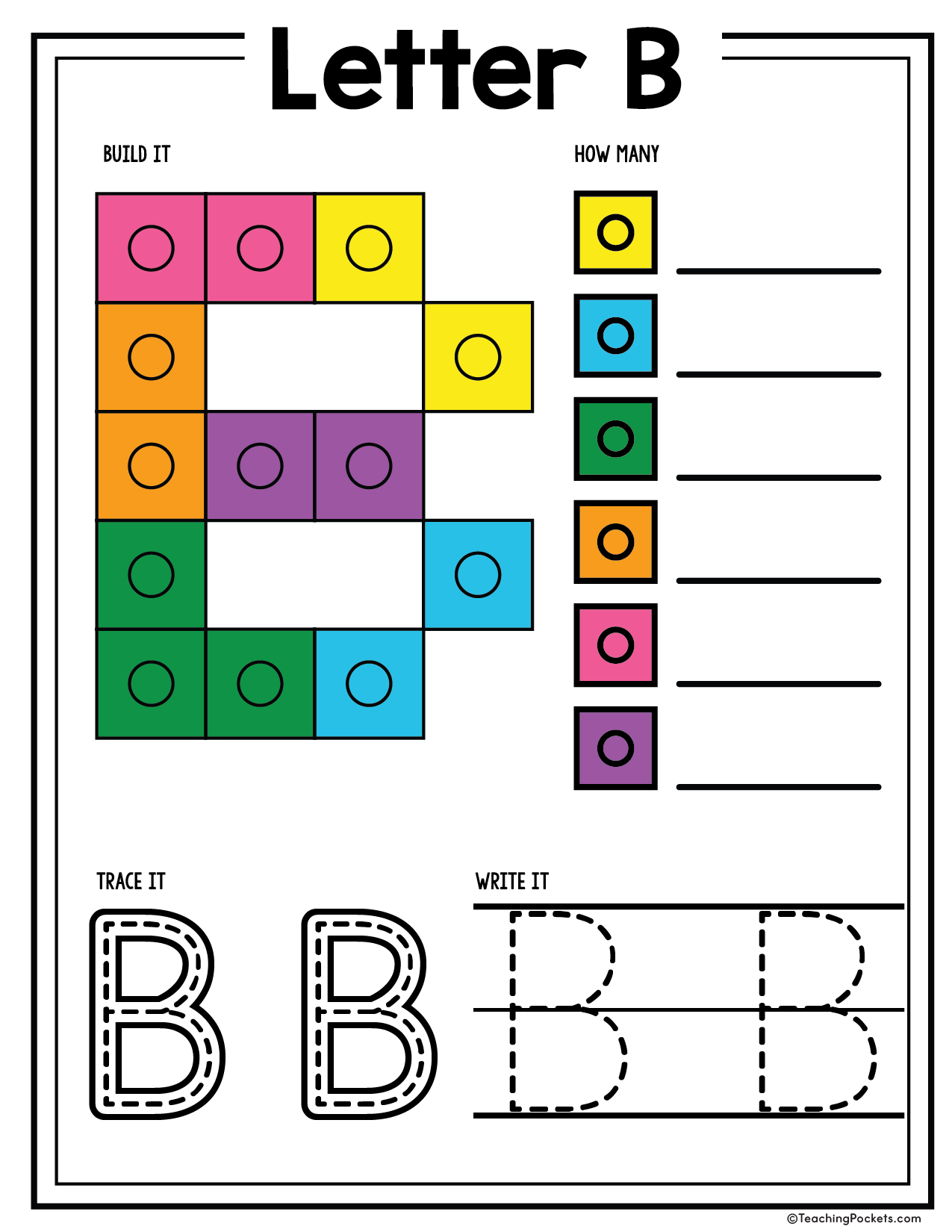 Free Alphabet Snap Cubes Letter Mats Printables – Teaching Pockets