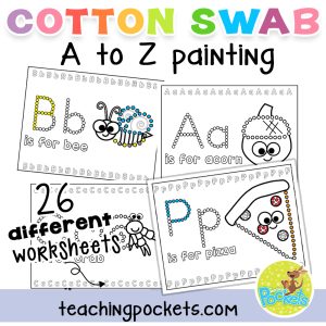 Cotton Swab Painting A to Z Worksheets for Kids – Teaching Pockets