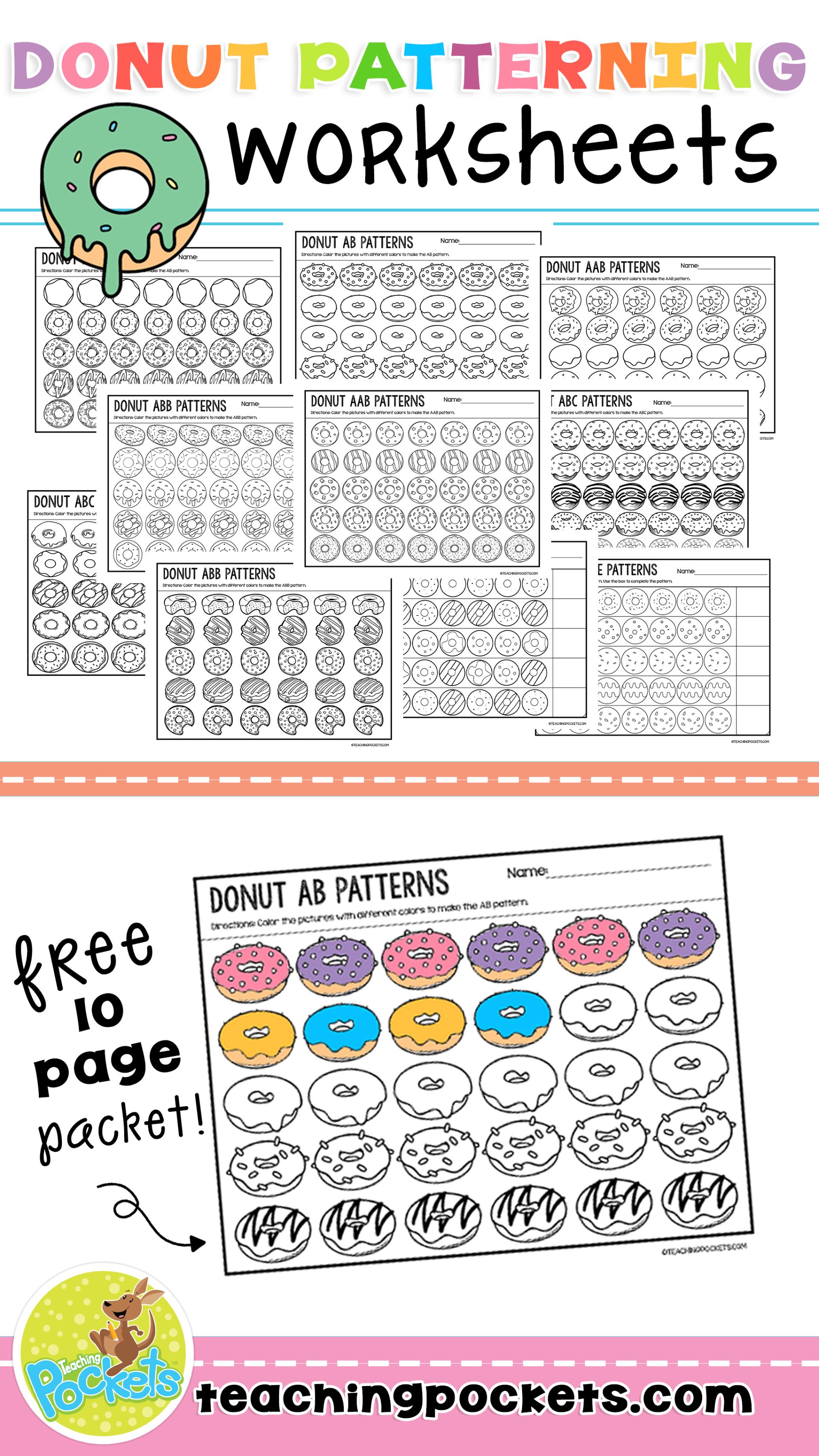 Free Pattern Worksheet Printables for Preschool Kids – Teaching Pockets