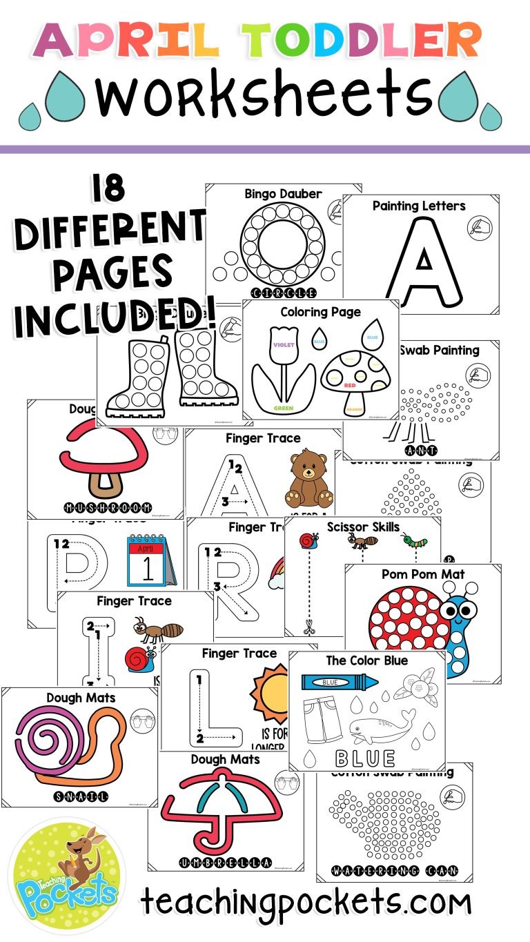 Free April Activities for Toddlers and Preschoolers – Teaching Pockets