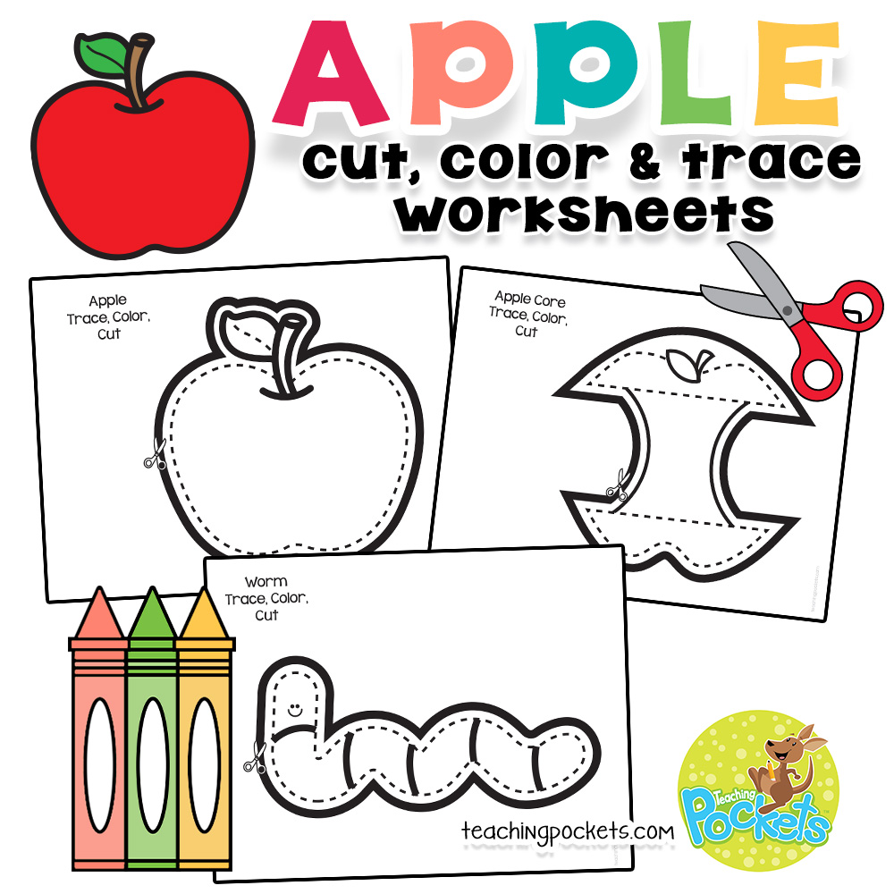 Free Printable Apple Fine Motor Skills Worksheets – Teaching Pockets