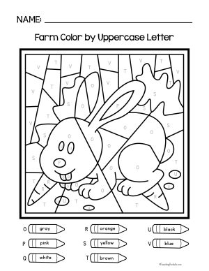 Free Farm Animal Color by Letter Printable Worksheets – Teaching Pockets