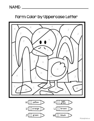 Free Farm Animal Color by Letter Printable Worksheets – Teaching Pockets