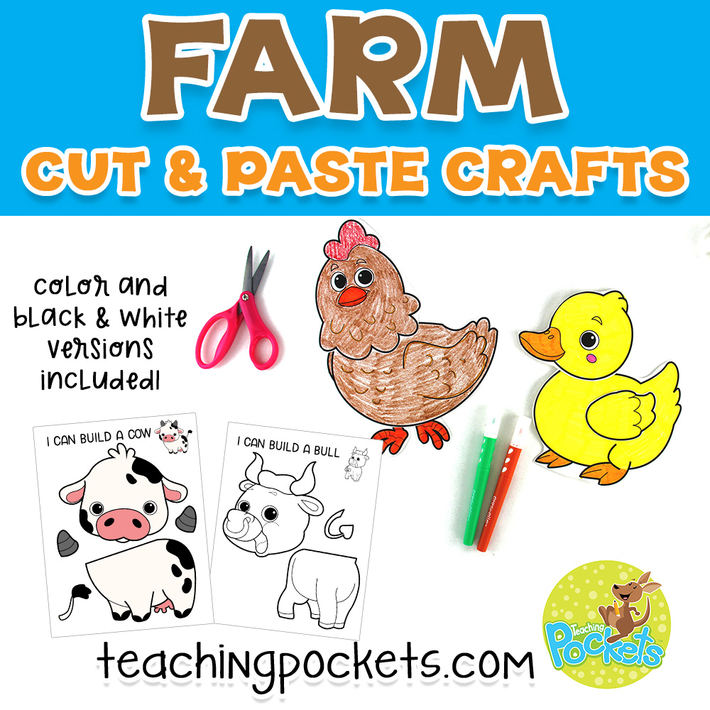 Engaging Farm Animal Cut and Paste Crafts for Kids – Teaching Pockets