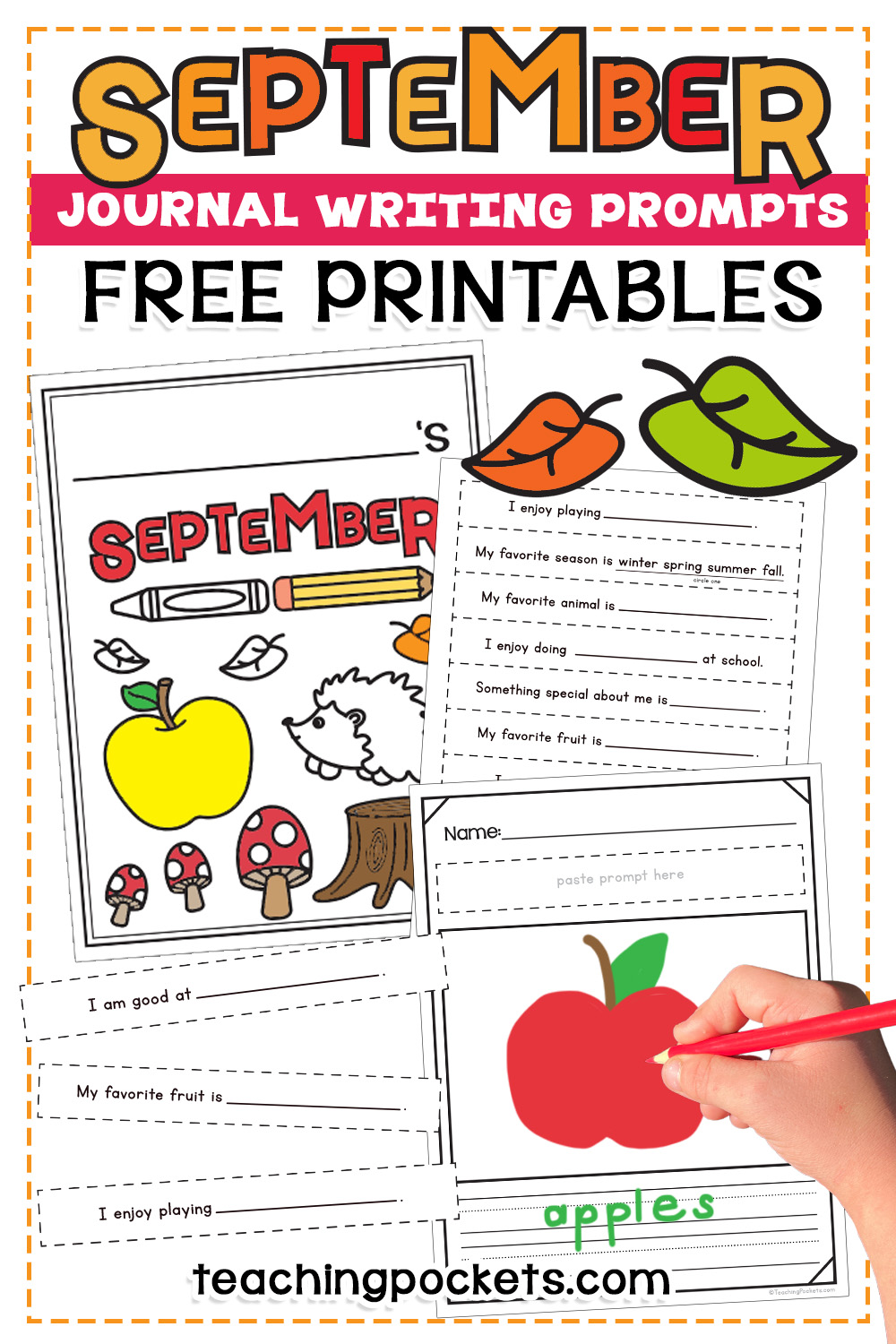 Free Printable September Writing Journal for Kids – Teaching Pockets