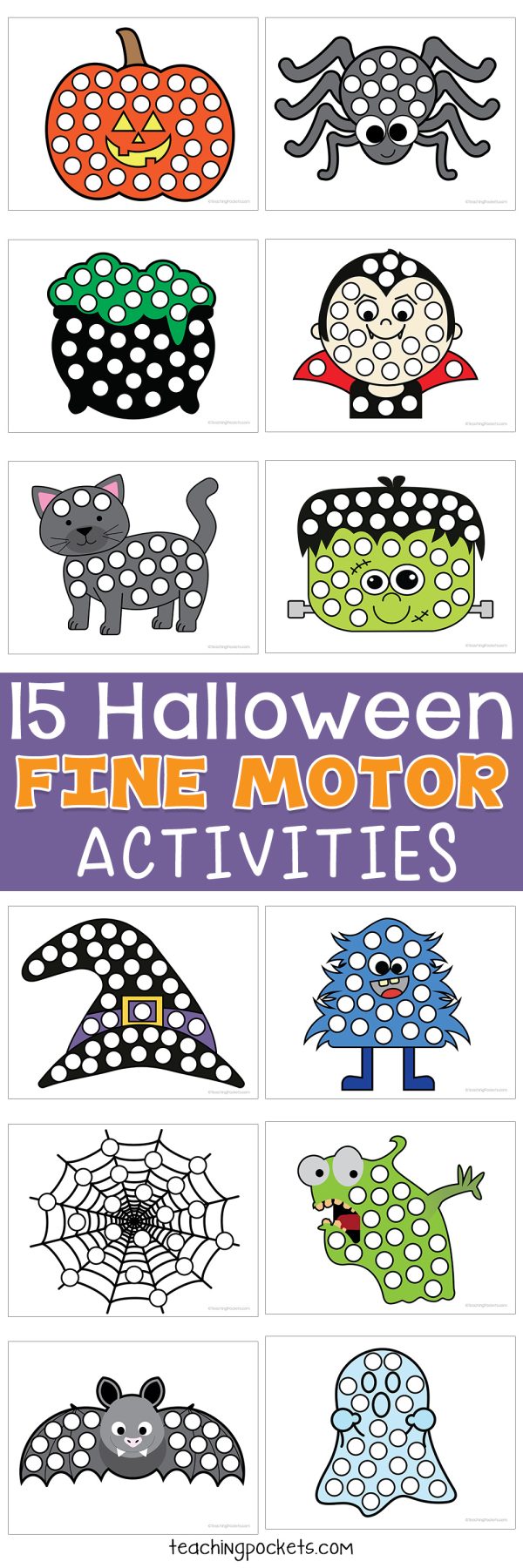 Halloween Printable Fine Motor Mats for Preschool – Teaching Pockets