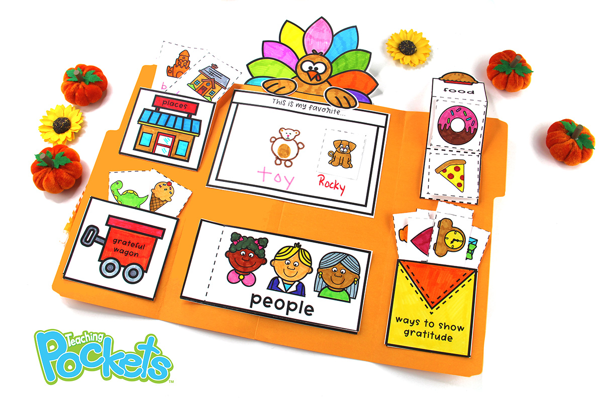 I Am Thankful Thanksgiving Lapbook for Kids 🦃 – Teaching Pockets