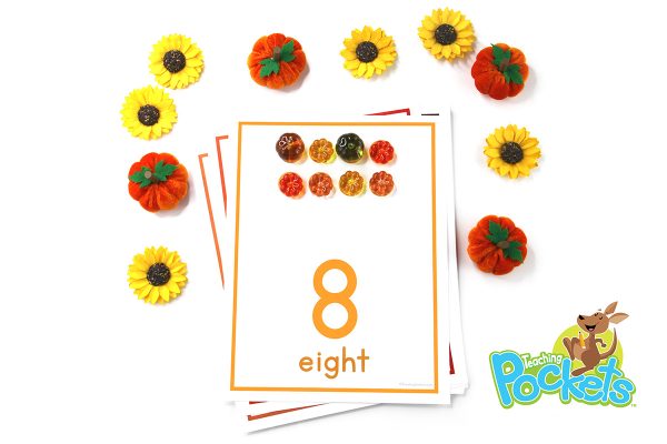 Free Printables Fall Themed Number Flashcards 1-20 – Teaching Pockets