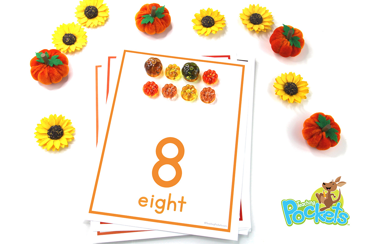 Free Printables Fall Themed Number Flashcards 1-20 – Teaching Pockets