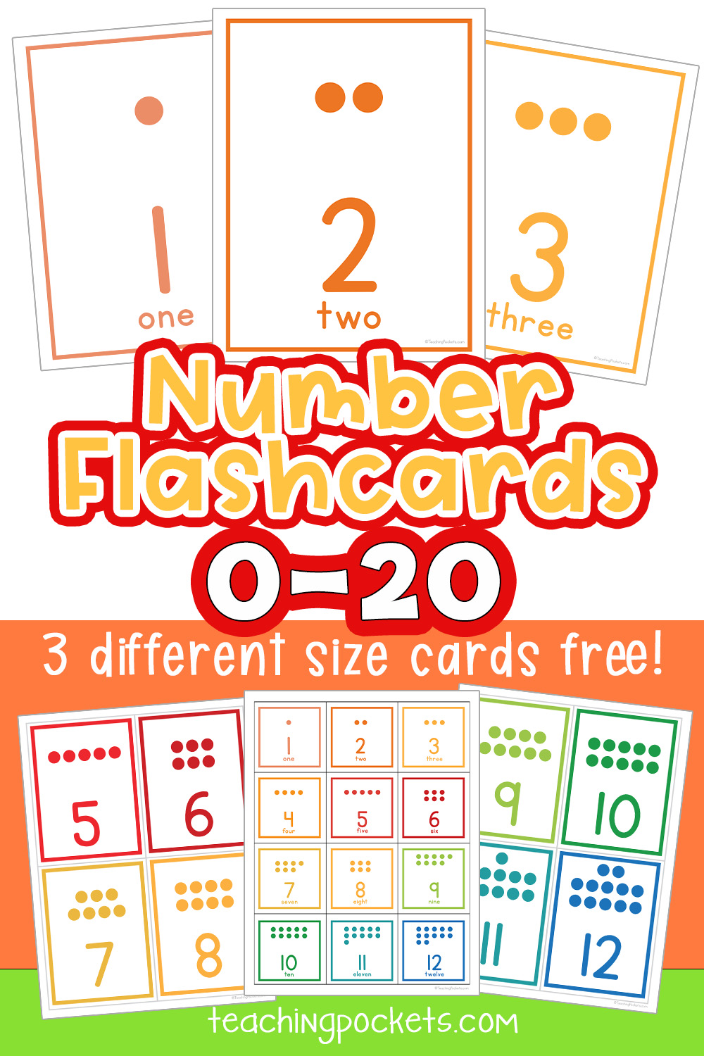 Free Printables Fall Themed Number Flashcards 1-20 – Teaching Pockets