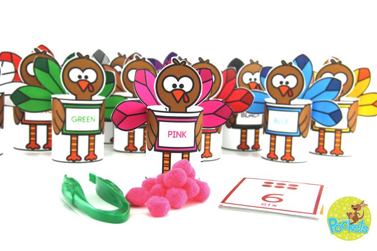 Turkey Pom Pom Math Game for Preschoolers – Teaching Pockets