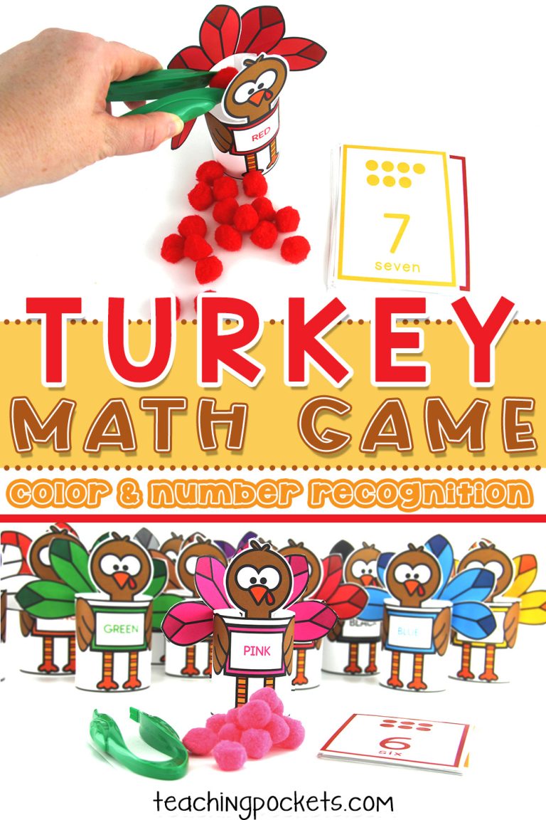 Turkey Pom Pom Math Game for Preschoolers – Teaching Pockets